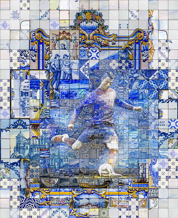 Confira uma galeria de mosaicos sensacionais de Cristiano Ronaldo e Messi